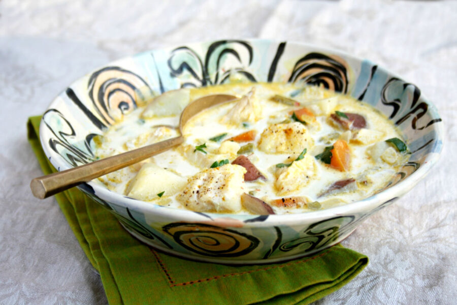 Mom's Lite Fish Chowder a 30-Minute Meal - Bridget's Green Kitchen