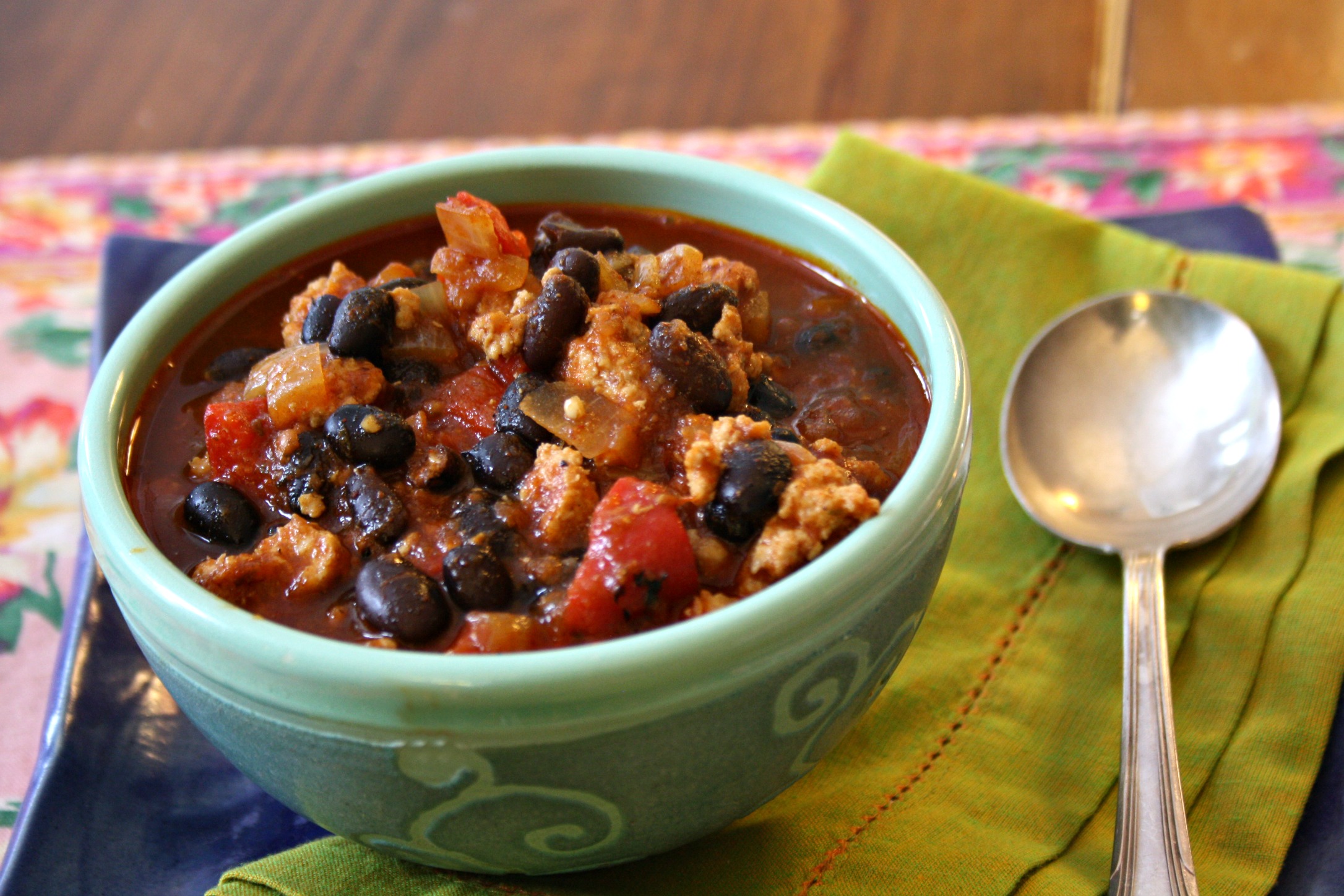 Healthy Black Bean Turkey Chili Recipe - Bridget's Green Kitchen